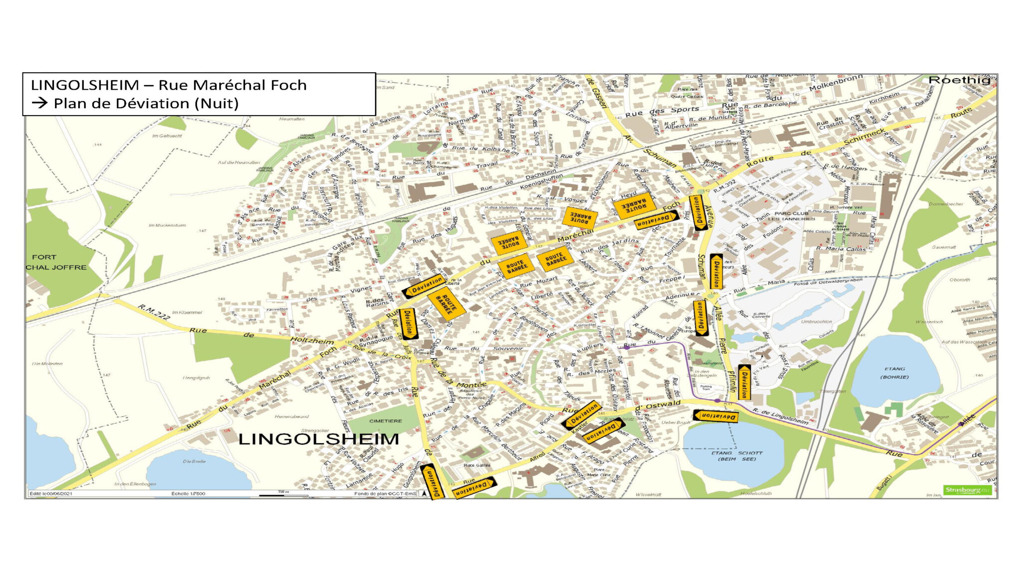 LINGOLSHEIM_Maréchal Foch_Plan de déviation - Lingolsheim